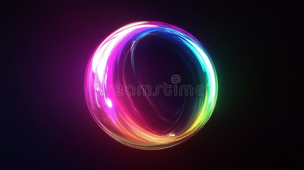 Vibrant Rainbow Light Pulsating in Abstract Orb Form Stock Illustration ...