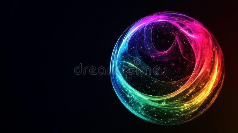 Vibrant Rainbow Light Pulsating Orb with Captivating Colors Stock ...