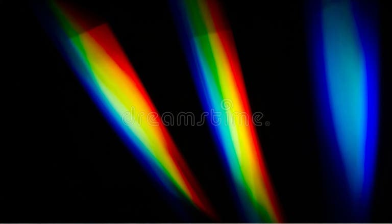 Vibrant Rainbow Light Rays on Black Background Stock Illustration ...