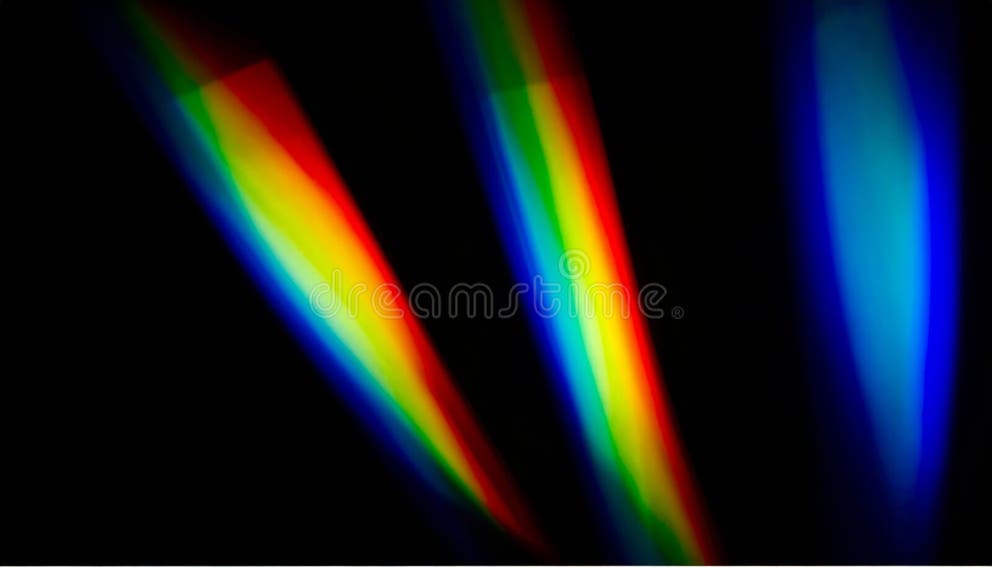 Vibrant Rainbow Light Rays on Black Background Stock Illustration ...