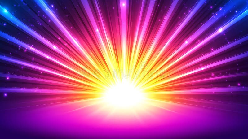 Vibrant Rainbow Light Rays Burst Background Stock Illustration ...