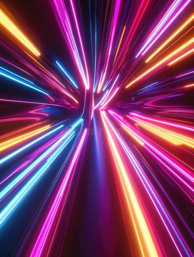 Vibrant Rainbow Light Tunnel Effect Stock Image - Image of creative ...