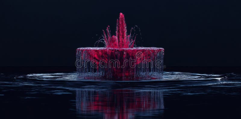 Vibrant Rainbow Lights are Displayed by a Colorful Water Fountain in a ...