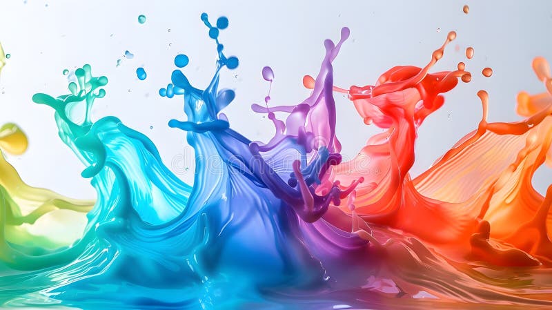 Vibrant Rainbow Liquid Explodes in a Spectacular Splash of Color ...