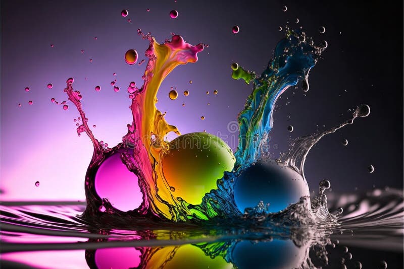 Vibrant Rainbow Liquid Splash Abstract Art Stock Illustration ...