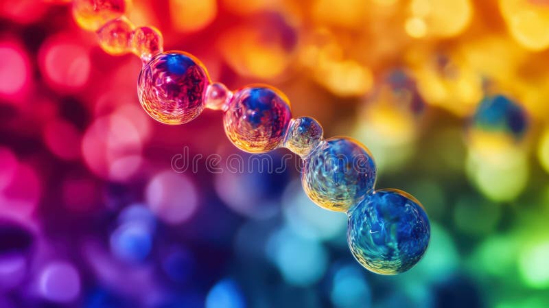 Vibrant Rainbow Molecular Structure with a Blurred Background Stock ...