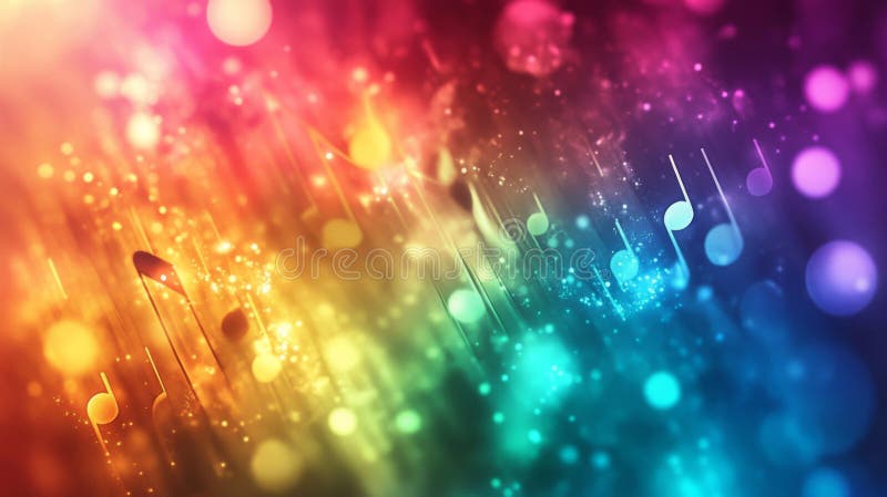 Vibrant Rainbow Music Notes Abstract Background Stock Photo - Image of ...