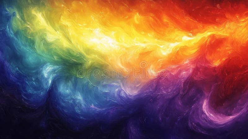 Vibrant Rainbow Nebula Cosmic Abstract Art Stock Illustration ...