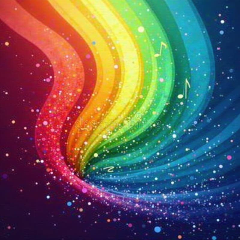 Vibrant Rainbow Notes Swirl, Musical Backdrop, Pitch, Vibrations ...