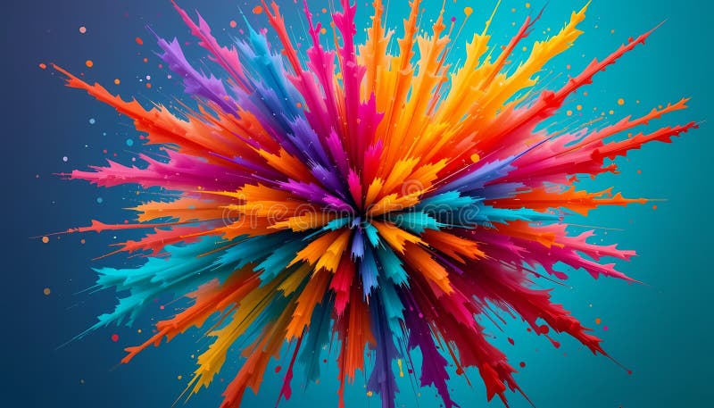 Vibrant Rainbow Paint Explosion: a Dynamic, Colorful Abstract Artwork ...