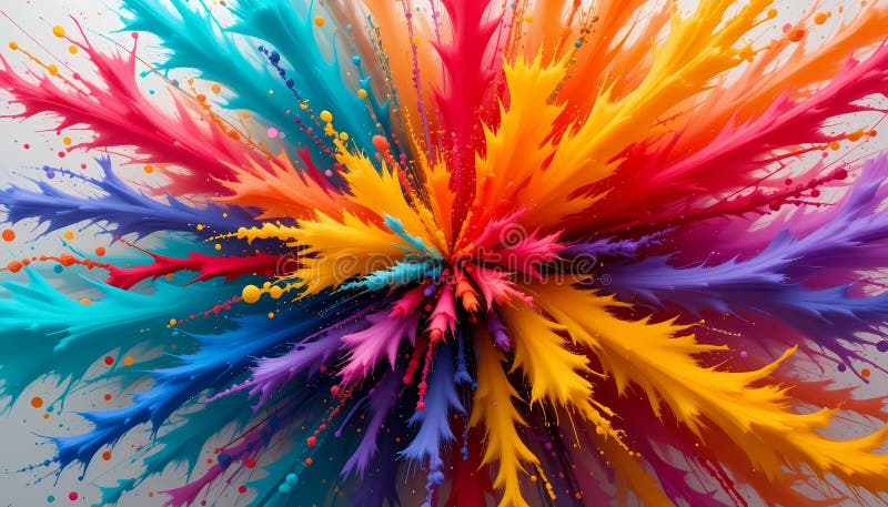 Vibrant Rainbow Paint Explosion: a Dynamic, Colorful Abstract Artwork ...