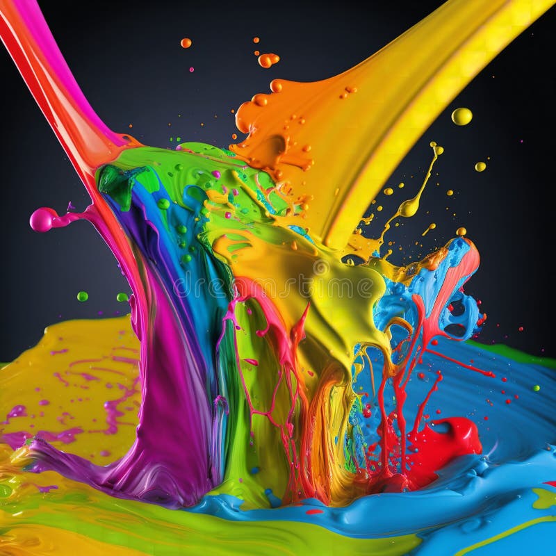 Vibrant Rainbow Paint Explosion: a Symphony of Colors Stock ...