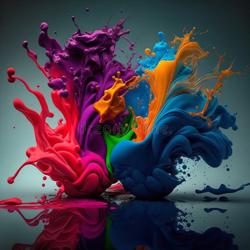 Vibrant Rainbow Paint Explosion: a Symphony of Colors Stock ...