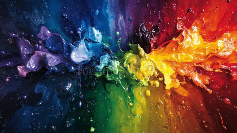 Vibrant Rainbow Paint Splash Explosion Stock Illustration ...