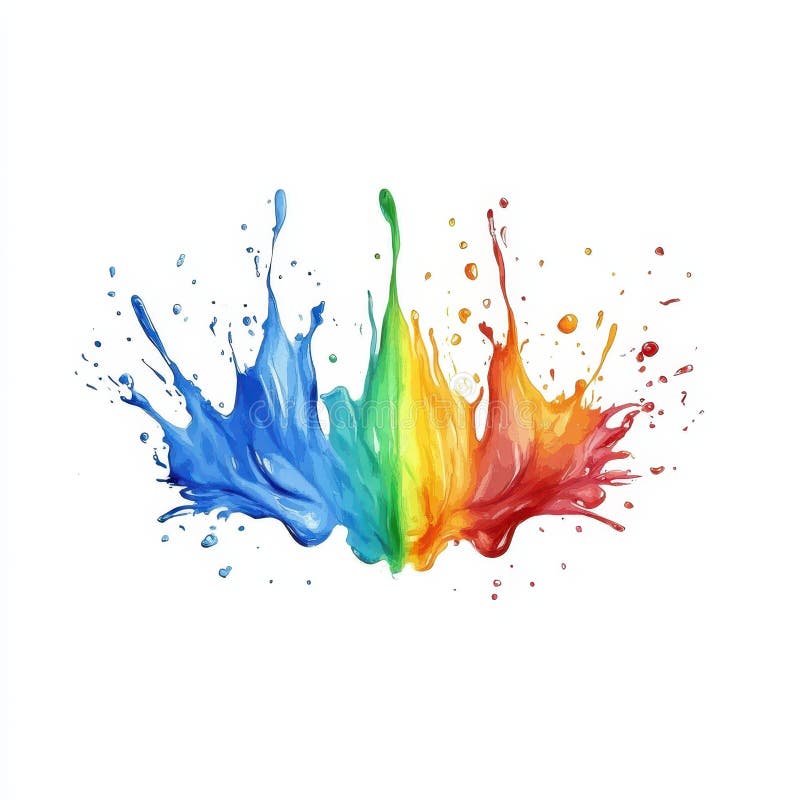 Vibrant Rainbow Paint Splash Explosion Artistic Design Stock ...