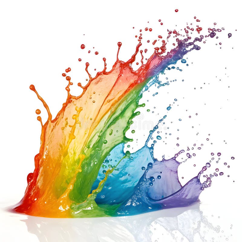 Rainbow Paint Splash Isolated on White Background Stock Illustration ...