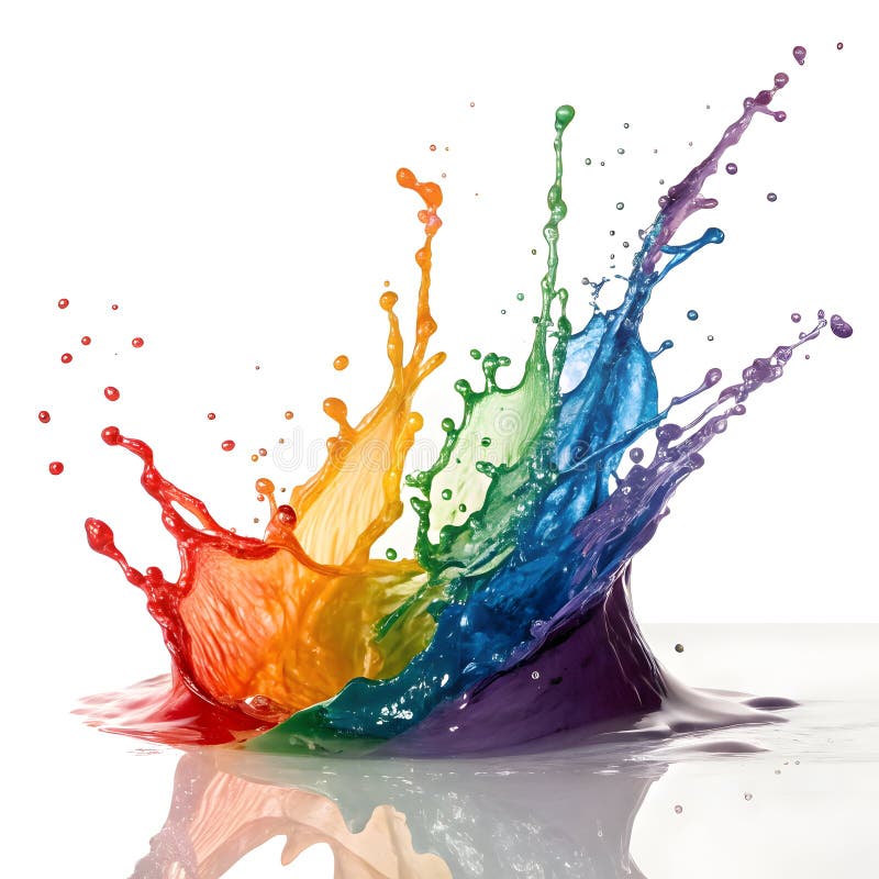 Rainbow Paint Splash Isolated on White Background Stock Illustration ...