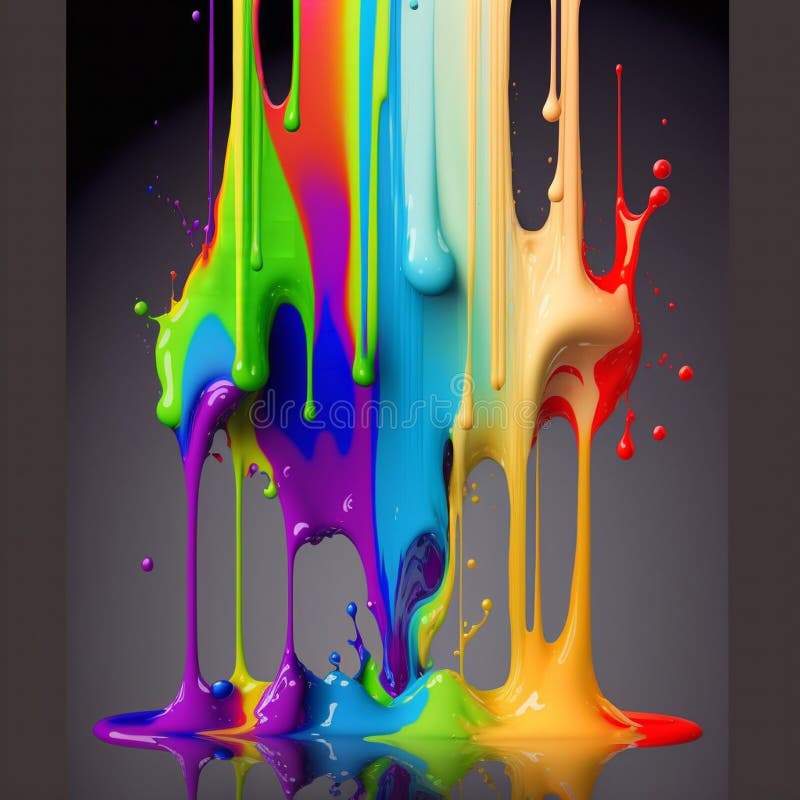 Vibrant Rainbow Paint Splash: a Symphony of Colors Stock Illustration ...