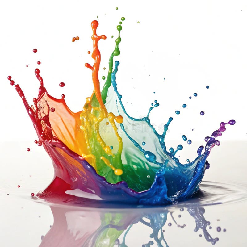 Vibrant Rainbow Paint Splash Stock Illustration - Illustration of ...