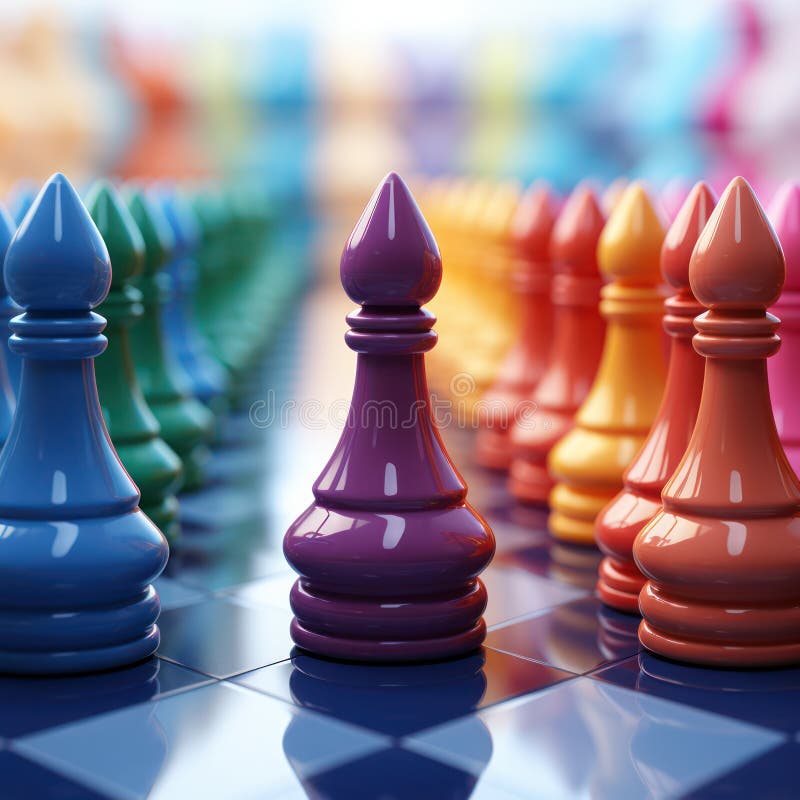 Vibrant Rainbow Pawns Pattern AI Generated Stock Illustration ...