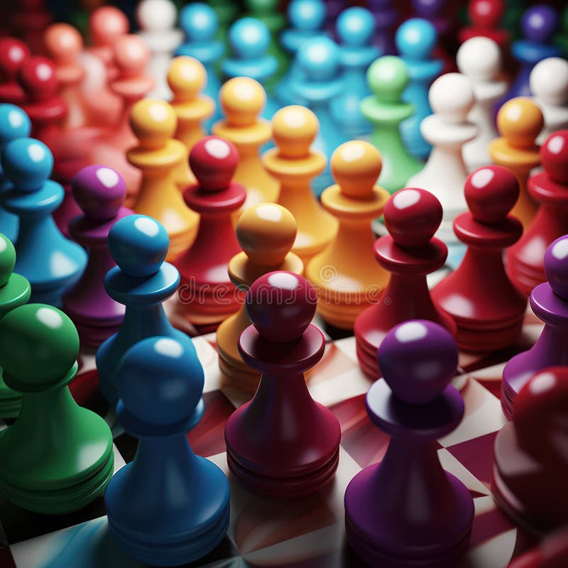 Vibrant Rainbow Pawns Pattern AI Generated Stock Illustration ...