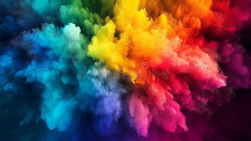 Vibrant Rainbow Powder Explosion Stock Illustration - Illustration of ...