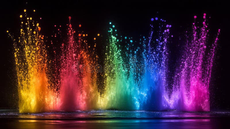Vibrant Rainbow Powder Explosion on Black Background Stock Photo ...