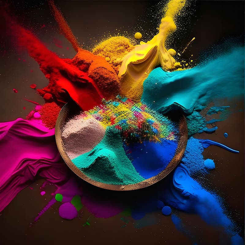 Vibrant Rainbow Powder Explosion: a Symphony of Colors Stock ...