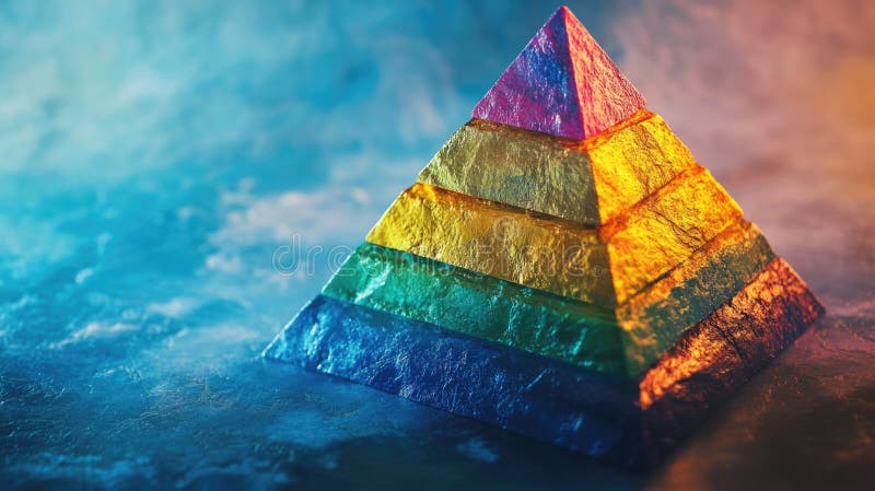Vibrant Rainbow Pyramid - Colorful Optical Illusion Stock Photo - Image ...