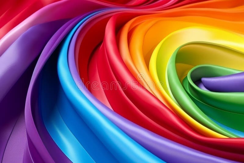 Vibrant Rainbow Satin Waves Background, Generative AI Stock ...