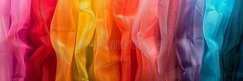 Rainbow Sheer Fabric Background Texture a Vibrant Rainbow of Sheer ...