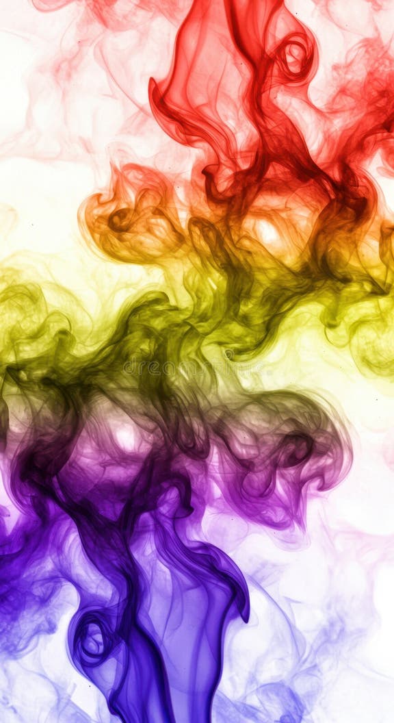 Vibrant Rainbow Smoke Patterns Blending in Abstract Fluid Art Stock ...