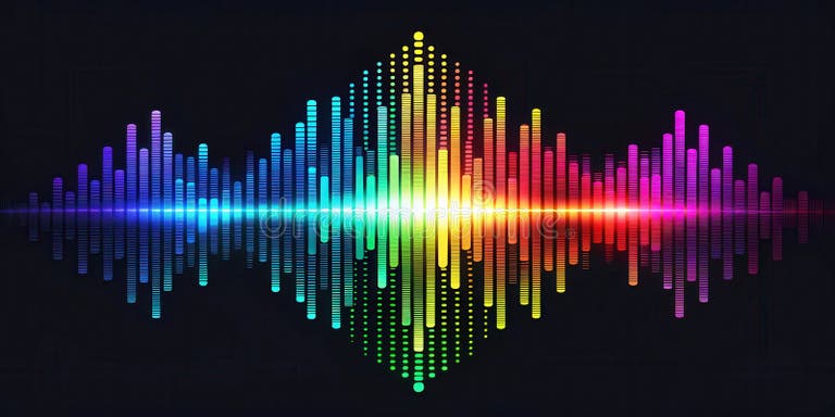 Vibrant Rainbow Soundwave Visualization a Dynamic Audio Frequency ...