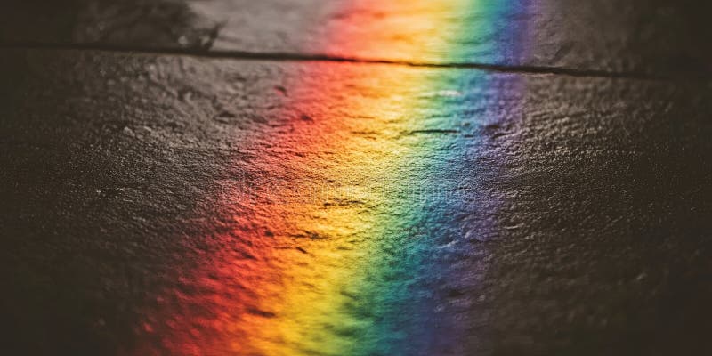 Vibrant Rainbow Spectrum Cast on Dark Textured Surface Abstract ...