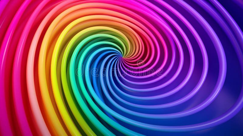 Vibrant Rainbow Spiral Pattern with Concentric Circles Creating a ...
