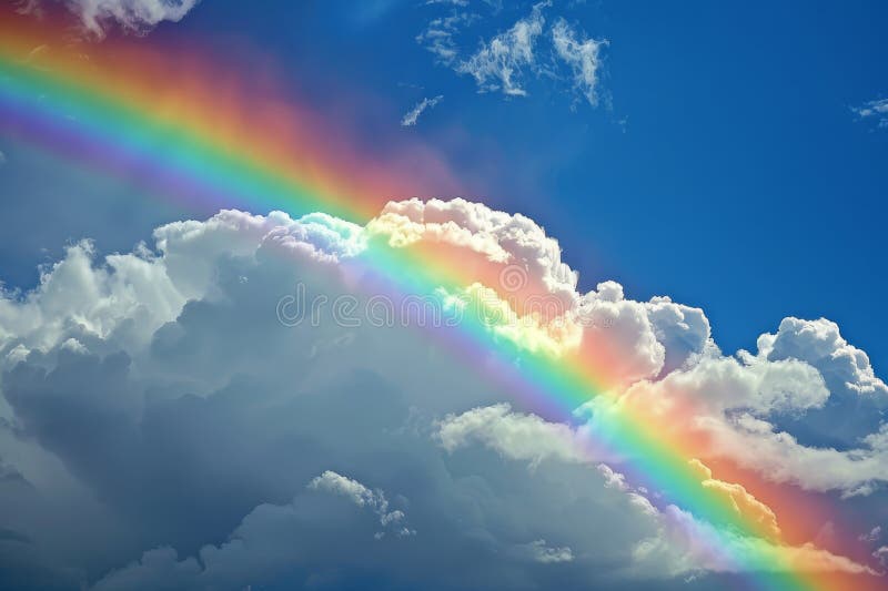 Vibrant Rainbow after a Storm Stock Illustration - Illustration of ...