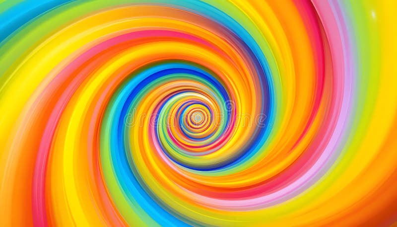 Vibrant Rainbow Swirl Abstract Art: a Psychedelic Vortex of Color Stock ...