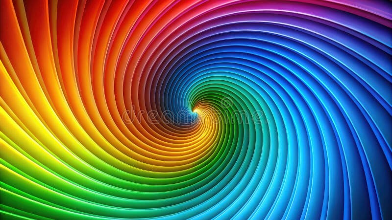 Vibrant Rainbow Swirl an Abstract Composition of Colorful, Curving ...