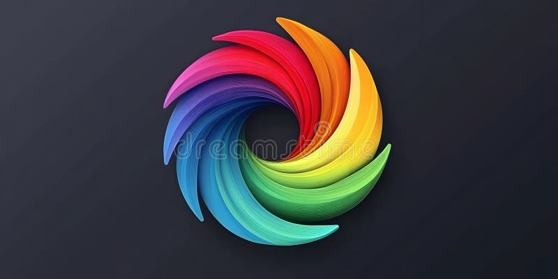 A Vibrant Rainbow Swirl Design Against a Dark Background Creating a ...