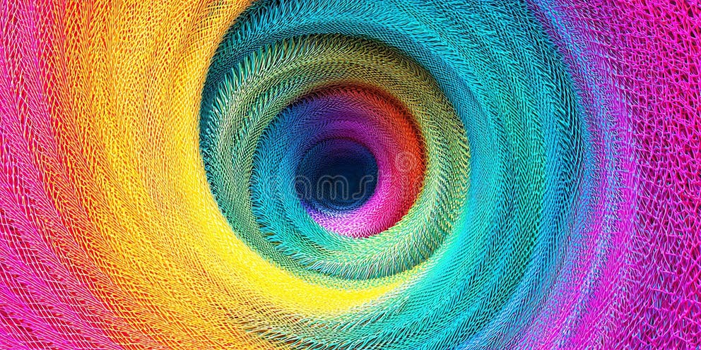 Vibrant Rainbow Swirl Psychedelic Vortex Background Stock Illustration ...