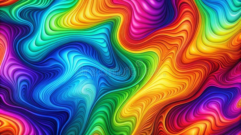 Vibrant Rainbow Swirls an Abstract Colorful Wave Pattern Background ...