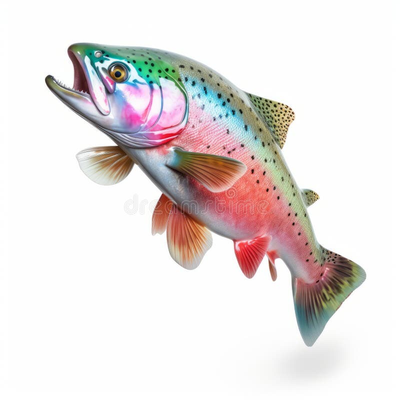 Hyperrealistic Sculptures of Colorful Rainbow Trout: Expressive ...