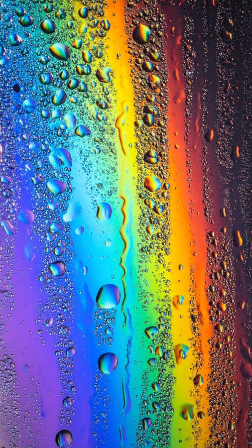 Vibrant Rainbow Water Drops Texture Background Stock Illustration - Illustration of water ...