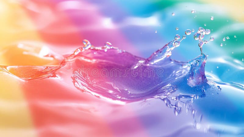 Vibrant Rainbow Water Splash Abstract Background Stock Illustration ...