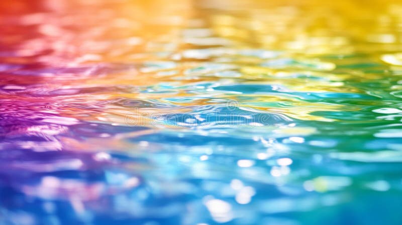 Vibrant Rainbow Water Surface Texture Stock Illustration - Illustration ...
