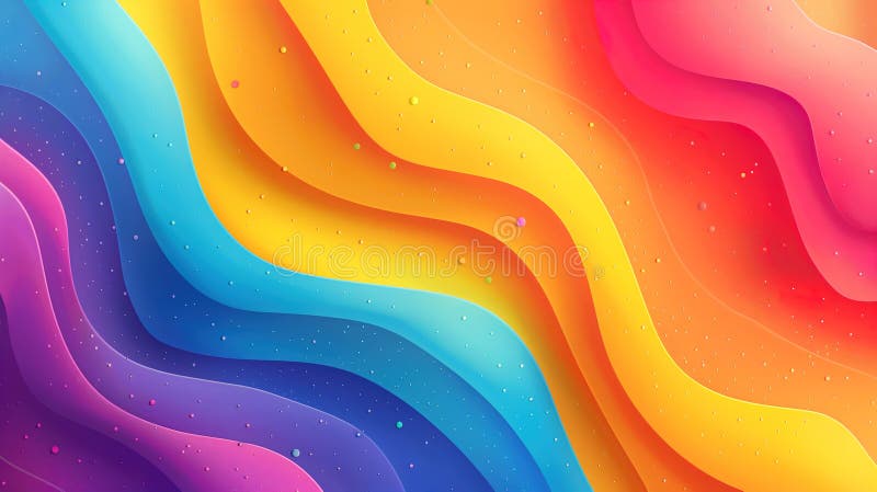 Vibrant Rainbow Waves Illustration Representing LGBT Pride Concept ...