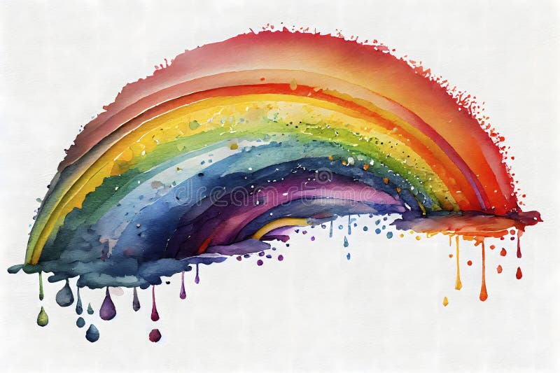 Vibrant Rainbow on White Background for Invitations and Posters. Stock ...