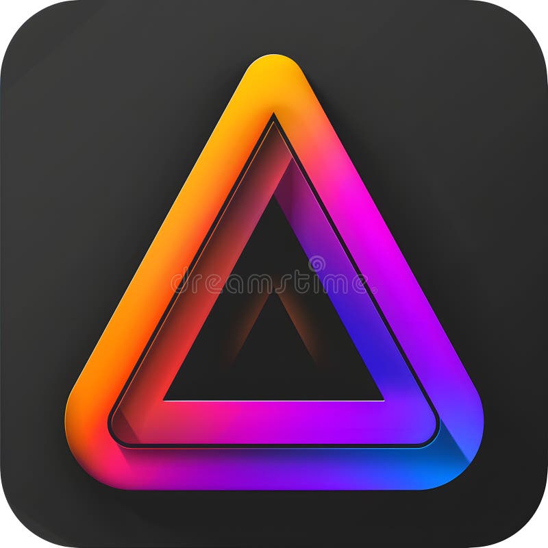 A Rainbow Colored Triangle on a Black Background Stock Photo - Image of ...