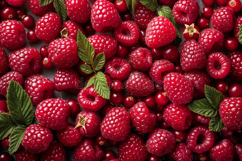 Vibrant Raspberry Pattern with Glossy Surface Captured in Soft Natural ...