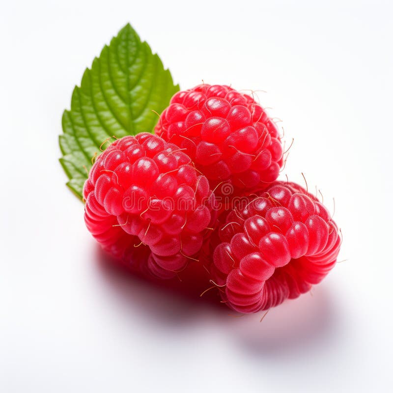 Vibrant Raspberry Photography on White Background Stock Illustration ...